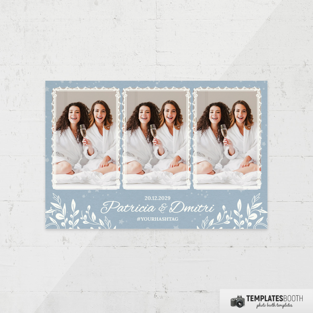 Blue Lace Wedding 4x6 3 Images B - TemplatesBooth - Darkroom Templates