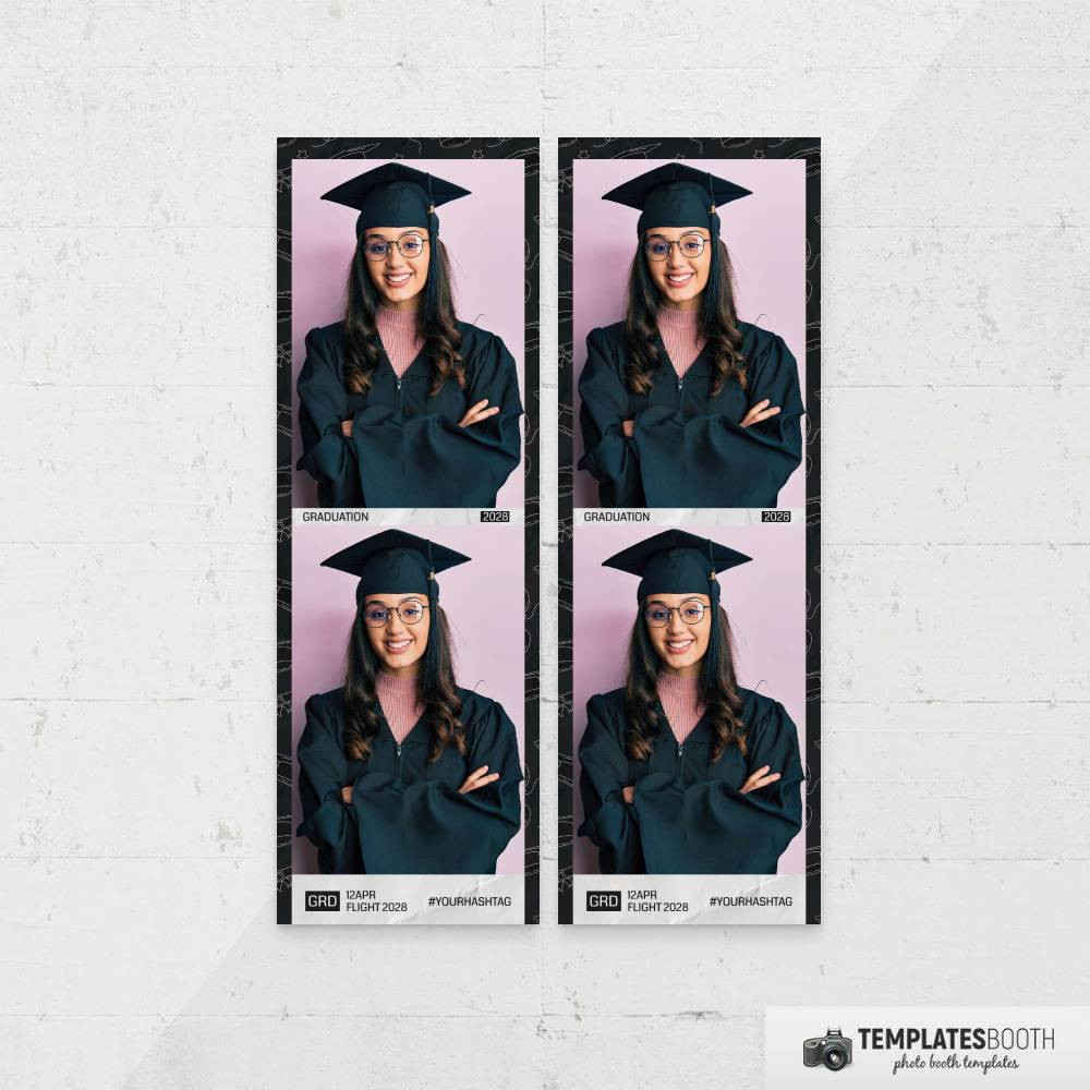 TemplatesBooth Graduation Ticket - 2x6, 2 Images - Darkroom Templates