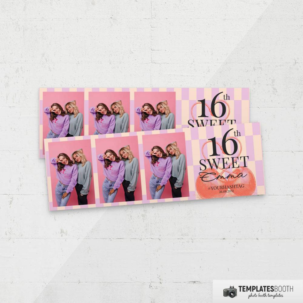 TemplatesBooth Retro Sweet 16th - 2x6, 3 Images, Horizontal - Darkroom ...