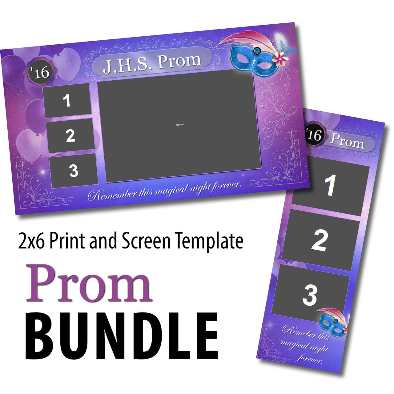 Prom Bundle 02- 2x6 Print and Screen Template - Darkroom Templates