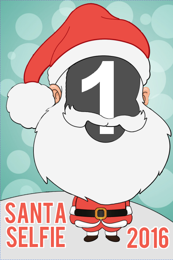 Santa Selfie 4x6 Print and Screen Template Bundle - Darkroom Templates