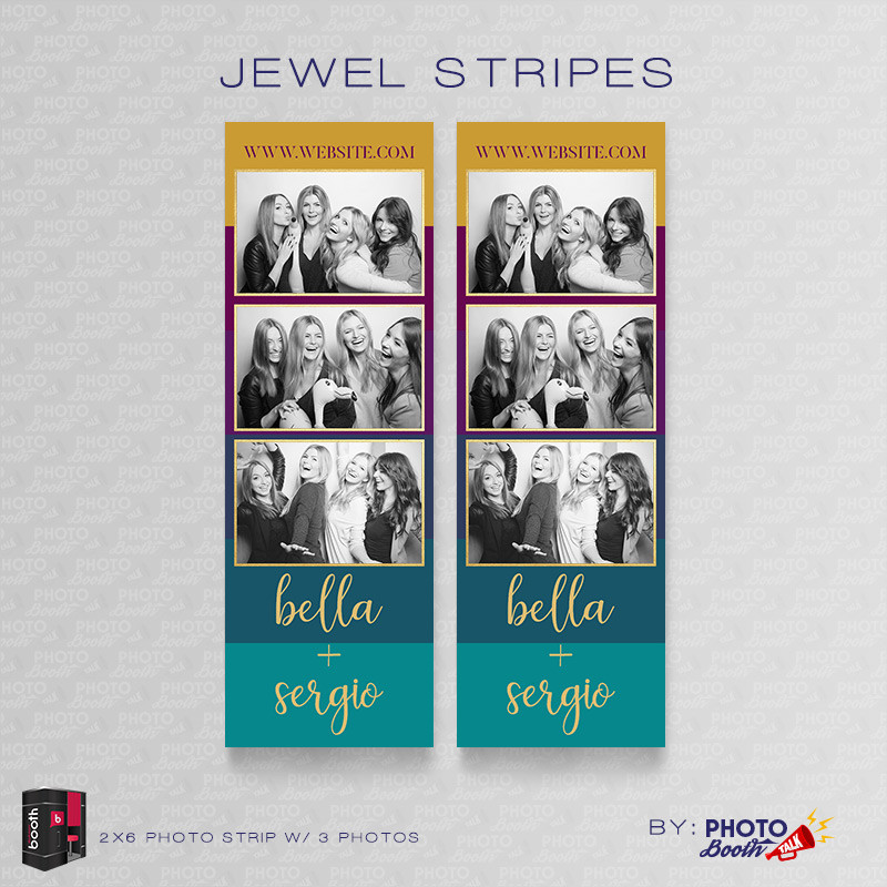 Jewel Stripes 2x6 3 Images - CI Creative - Darkroom Templates
