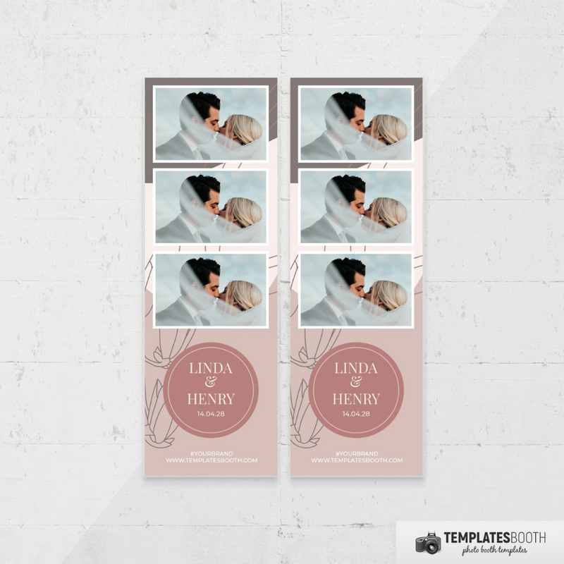 Floral Wedding 2x6 3 Images A - TemplatesBooth - Darkroom Templates