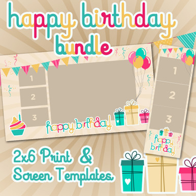 Birthday Bundle - 2x6 Print Template and Screen Template - Darkroom ...