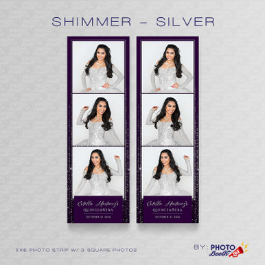 Shimmer Silver Square 2x6 3 Images - CI Creative - Darkroom Templates