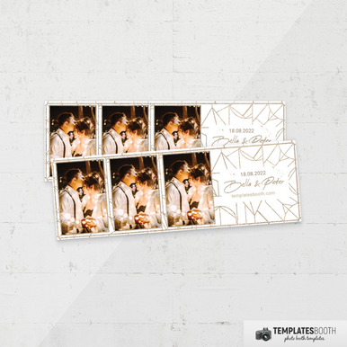 Wedding Gold Line 2x6 3 Images C - TemplatesBooth - Darkroom Templates