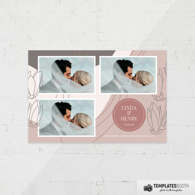 Floral Wedding 4x6 3 Images A - TemplatesBooth - Darkroom Templates