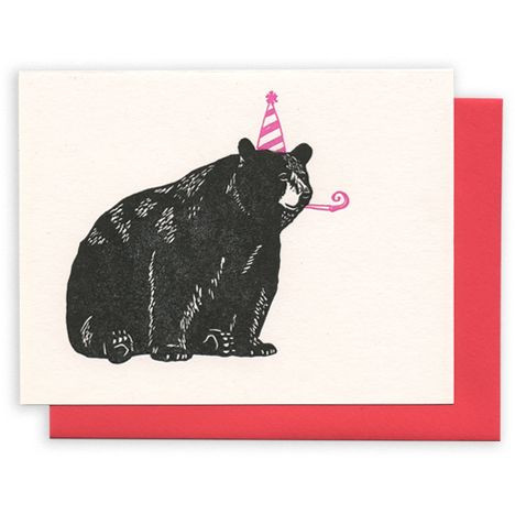 Bear Birthday Card - FLAX art & design