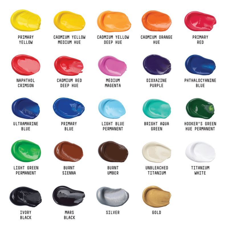 Liquitex Basics Acrylics Set, 24 Colors - FLAX art & design