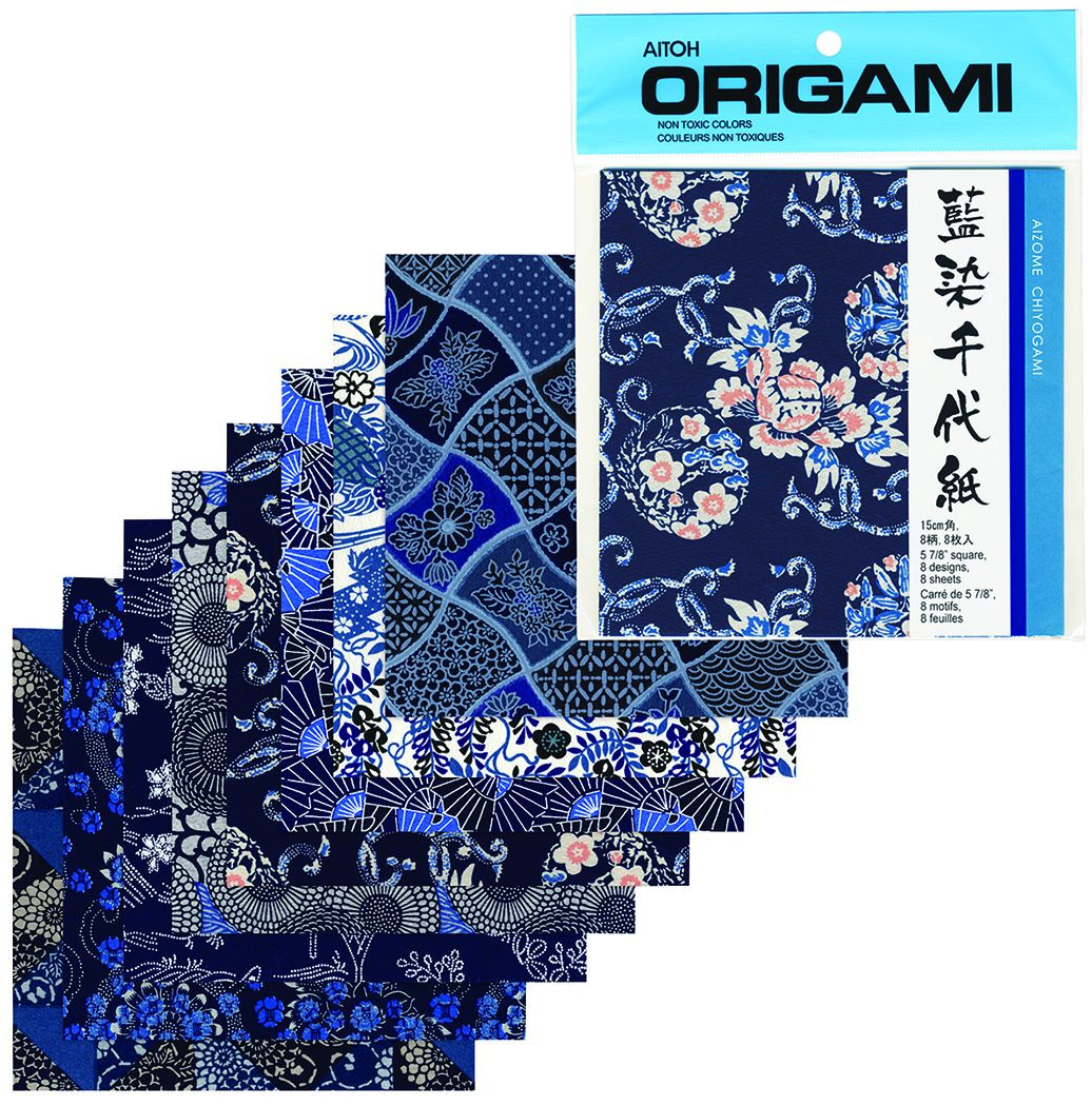 Origami Aizome Chiyogami Paper - FLAX art & design
