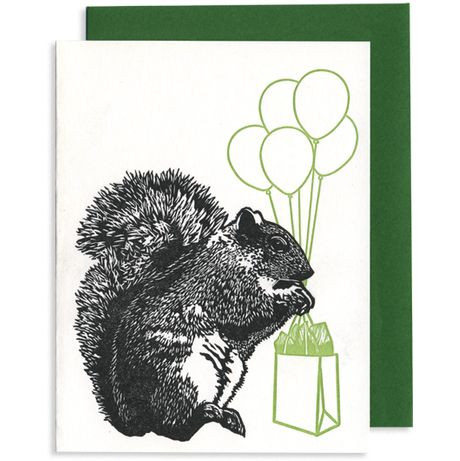 Squirrel Birthday Card - FLAX art & design
