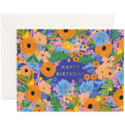 Blue Simone Birthday Card - FLAX art & design