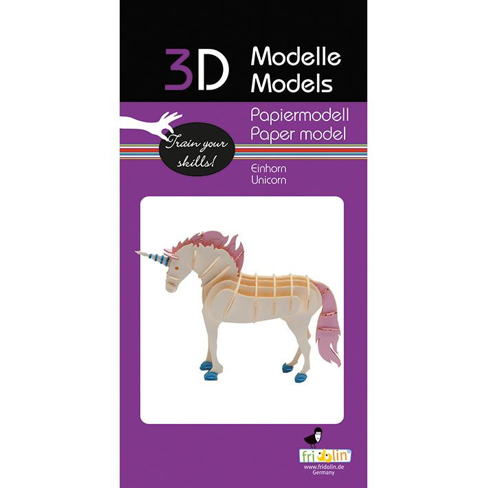 3D Paper Model, Unicorn - FLAX art & design