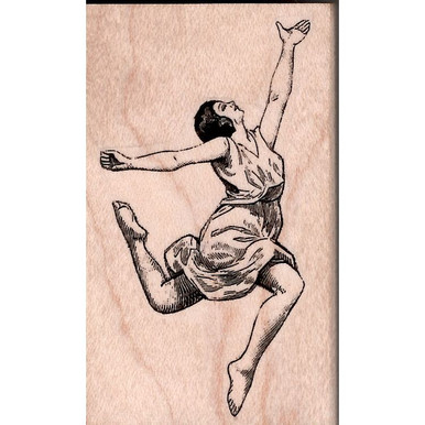 Leaping Woman Rubber Stamp - FLAX art & design