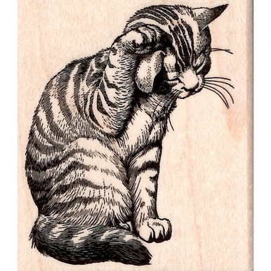 Cat Rubber Stamp - FLAX art & design