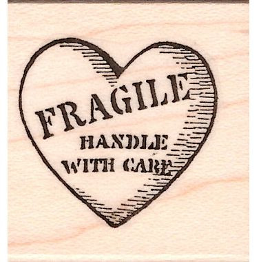 Fragile Heart Rubber Stamp - FLAX art & design