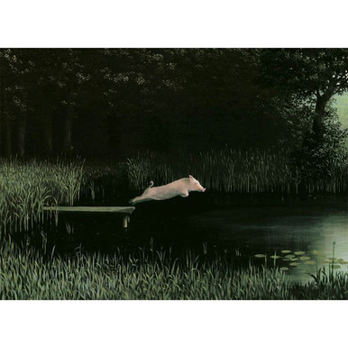 Diving Pig Notecard - FLAX art & design