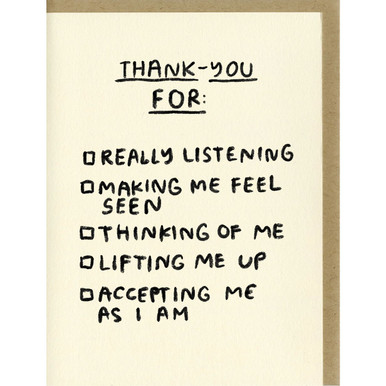 Thank You Check List Card - FLAX art & design