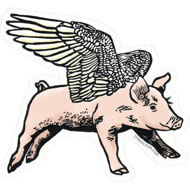Flying Pig Sticker - FLAX art & design