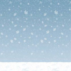 Winter Sky & Snow Wall Backdrop - Sydney Party Shop
