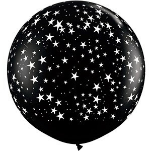 Large Small Stars Onyx Balloon 90cm Latex - Sydney Party Shop