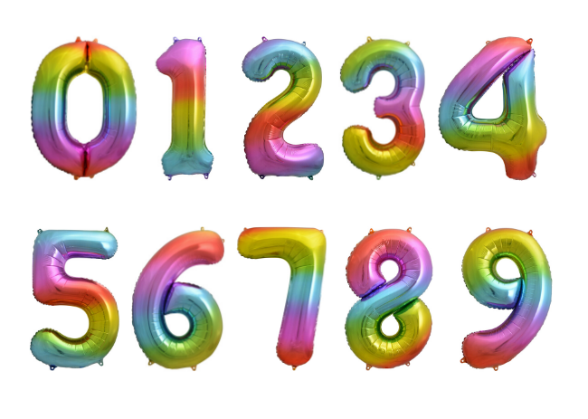 Rainbow Number 2 Two Foil Balloon