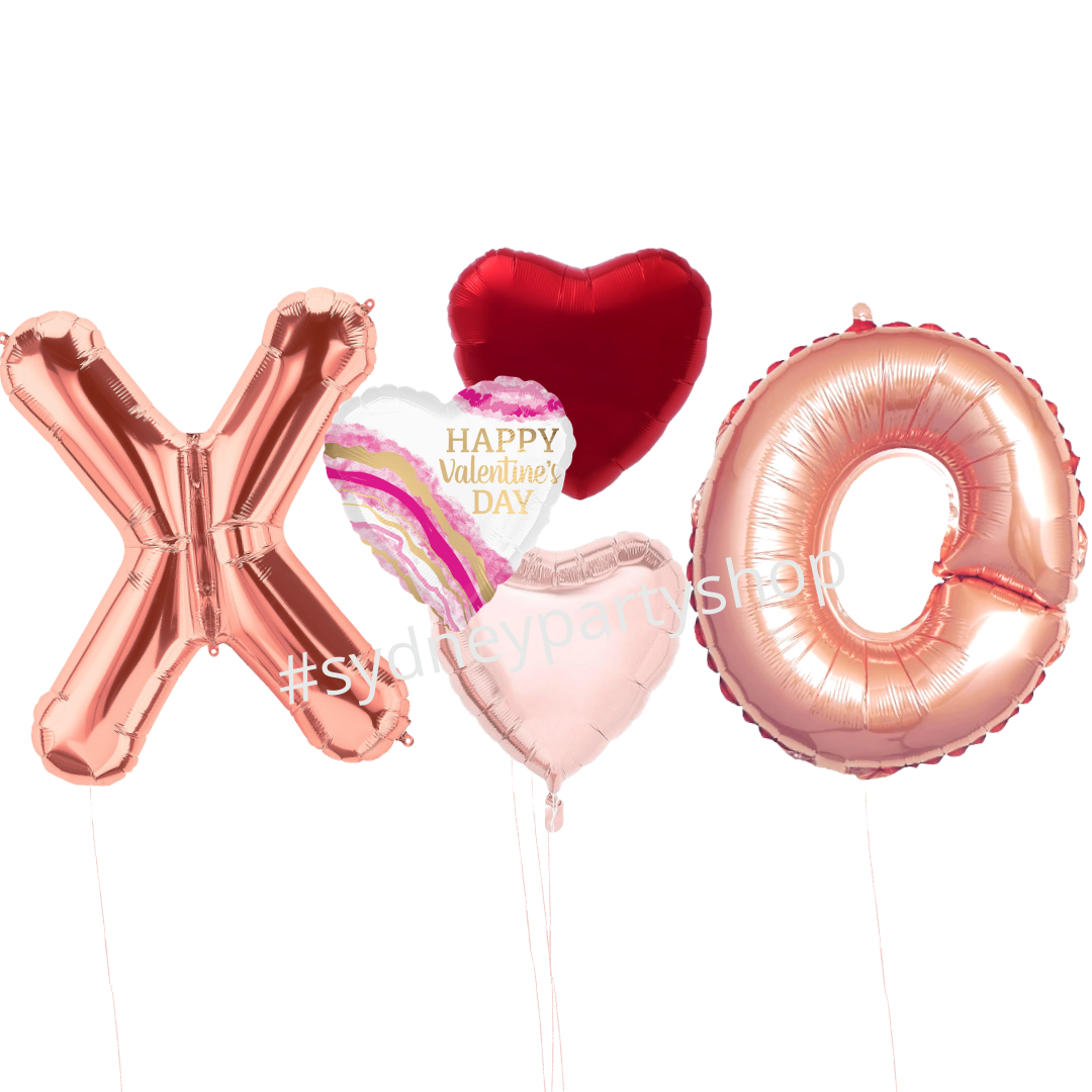 XO Valentine's day balloon bundle