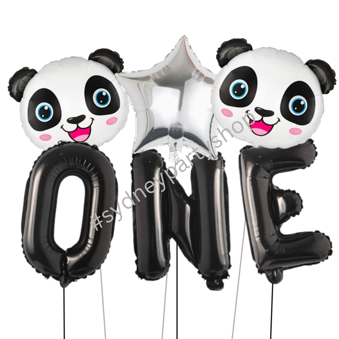 Panda Face Birthday Balloon Bouquet