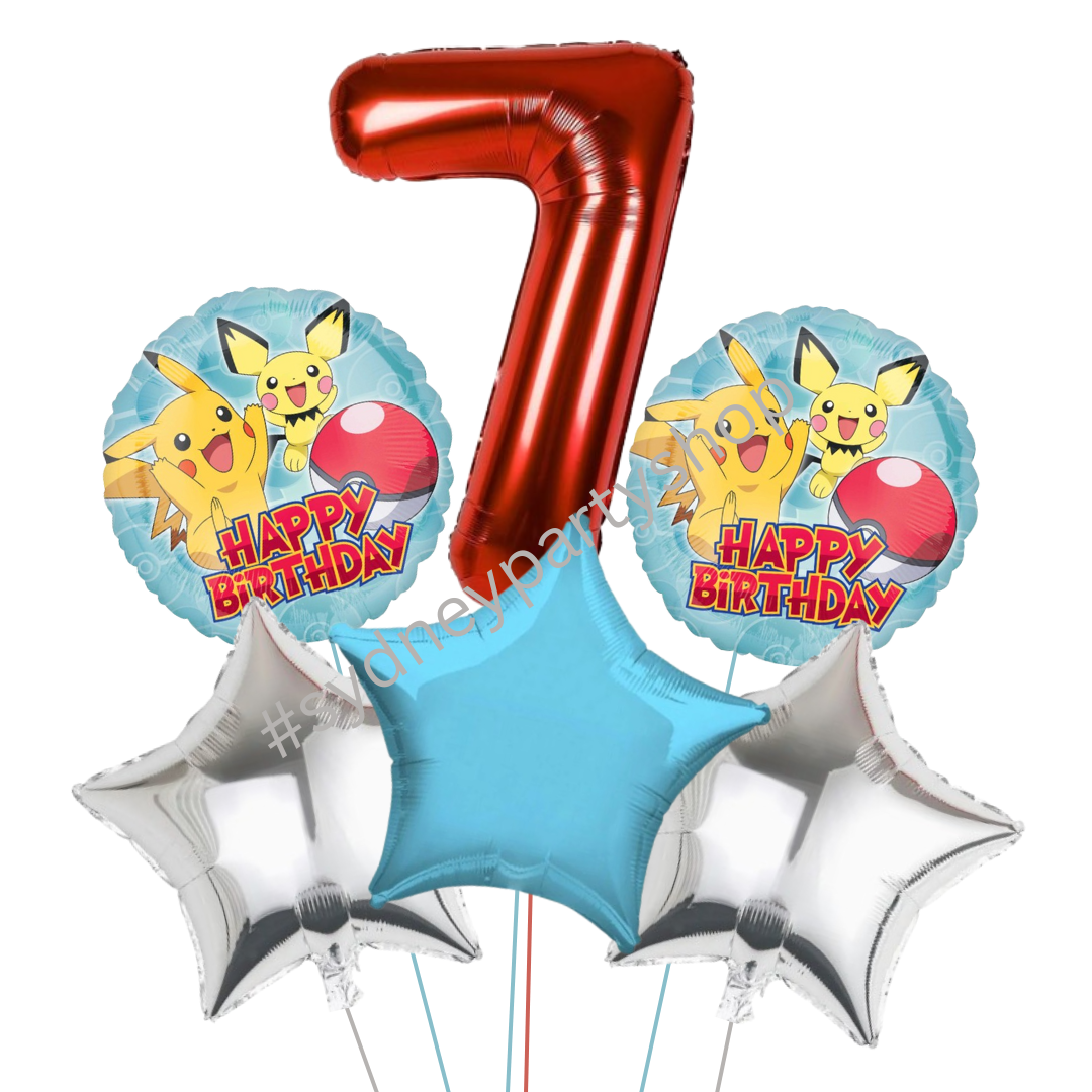 Licensed Pokemon Balloon Bouquet with Number