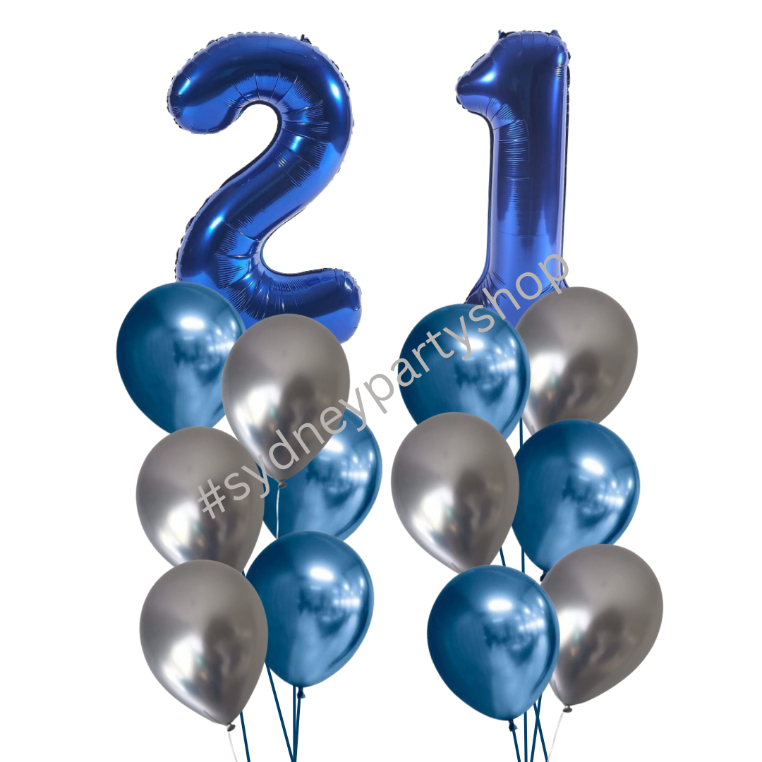 Royal Blue Birthday Balloon with Numbers