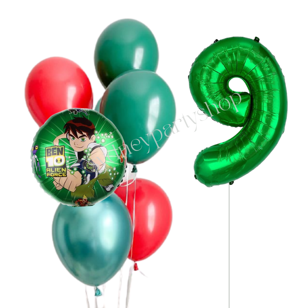 Licensed Ben 10 Balloon Bouquet with Number