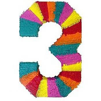 Pinata Number 3 Shaped - Sydney Party Shop
