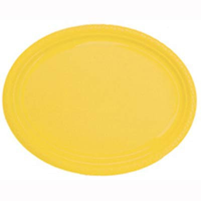 Plate Oval Heavy Duty Yellow Pack of 25 - Sydney Party Shop