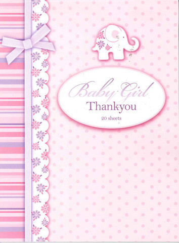 BABY GIRL THANK YOU NOTES 20 PAGES - Sydney Party Shop