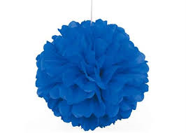 Decorative Puff 40 cm Royal Blue Pack 1 - Sydney Party Shop