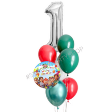 Blue and Red Balloon Bouquet with Number