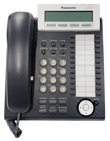 Panasonic KX-DT333-B Black Digital Display Phone - TelephoneMan.com