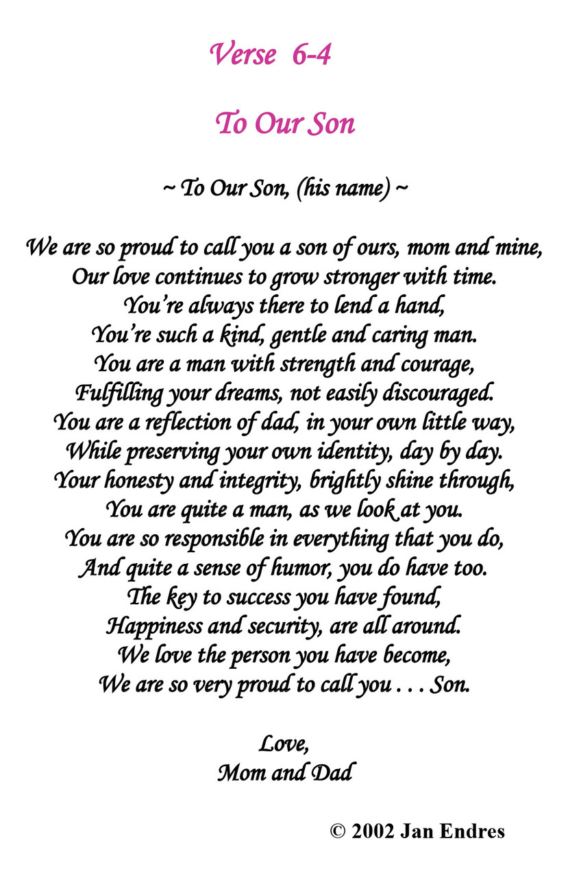 To Our Son From Mom and Dad - Glass Etching Fever