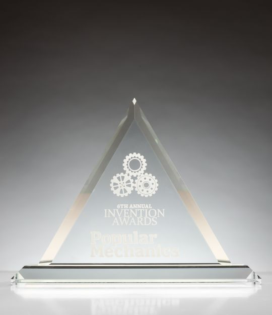 Crystal Clear Beveled Triangle Award | Company Awards | Glass Etching Fever