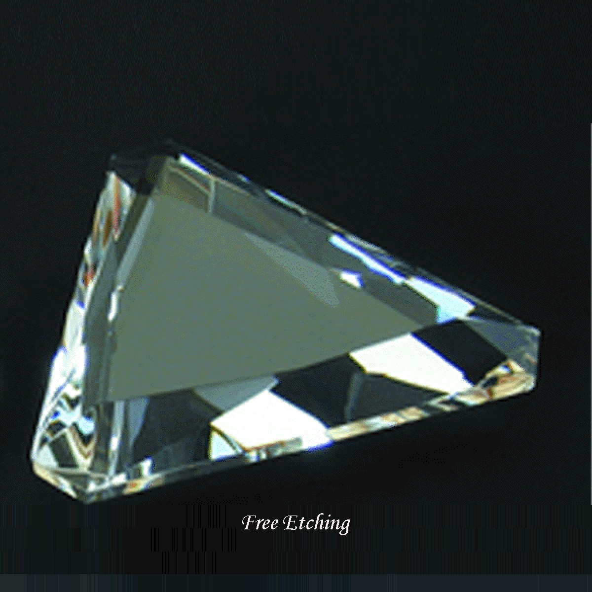 Gift | Crystal Paperweight | Gem Cut Triangle | Glass Etching Fever