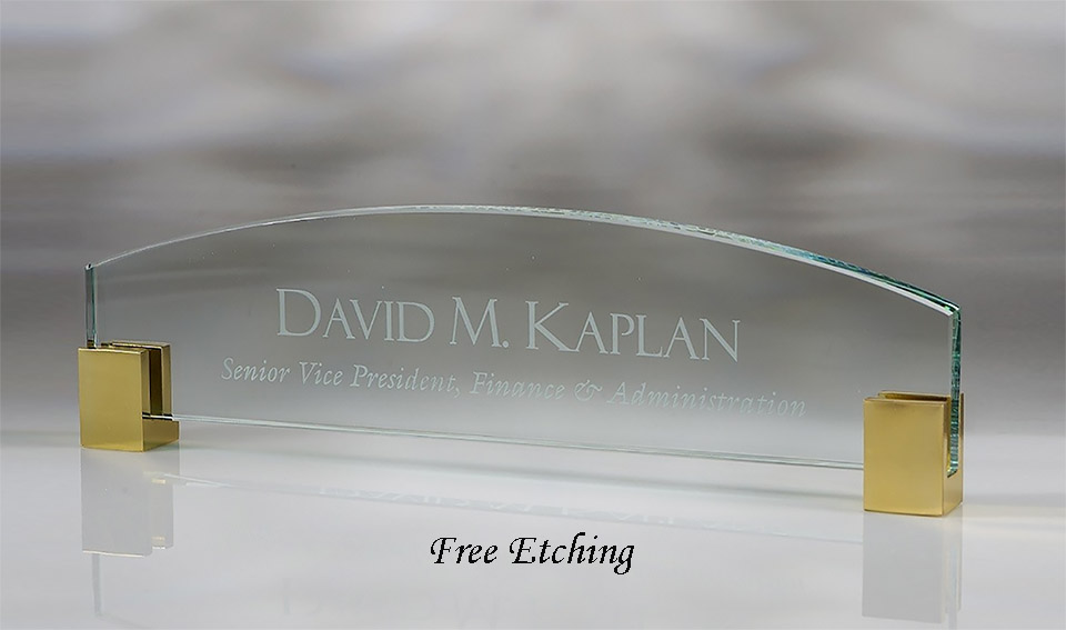 Desk Name Plate | Desk Plaques | Desk Accessories | Glass Etching Fever