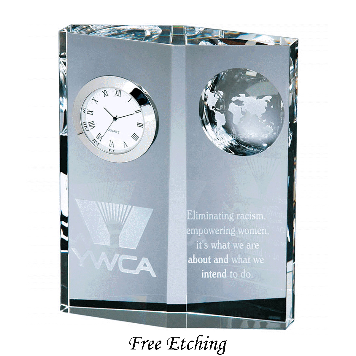 Global Clocks | Crystal Corporate Gifts | Globe Desk Clock | Glass ...