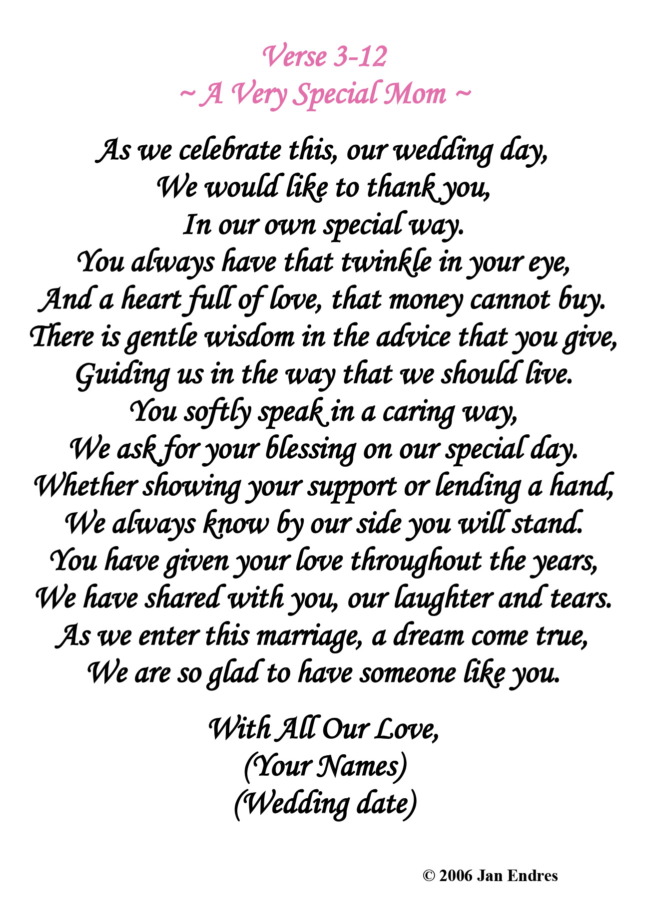 A Very Special Mom ~ From Bride & Groom to Mom - Glass Etching Fever