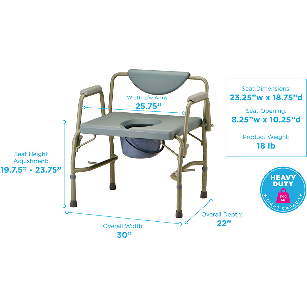 Heavy Duty Drop - Arm Commode #8583 - ACG Medical Supply