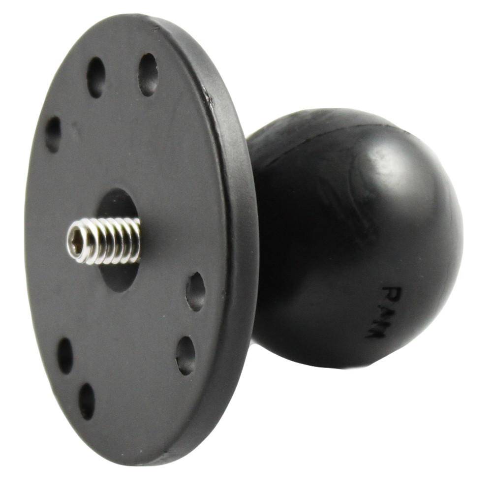 RAM Mount 2.5" Round Base w/1.5" Ball & 1/4"-20 Threaded Male Post f ...