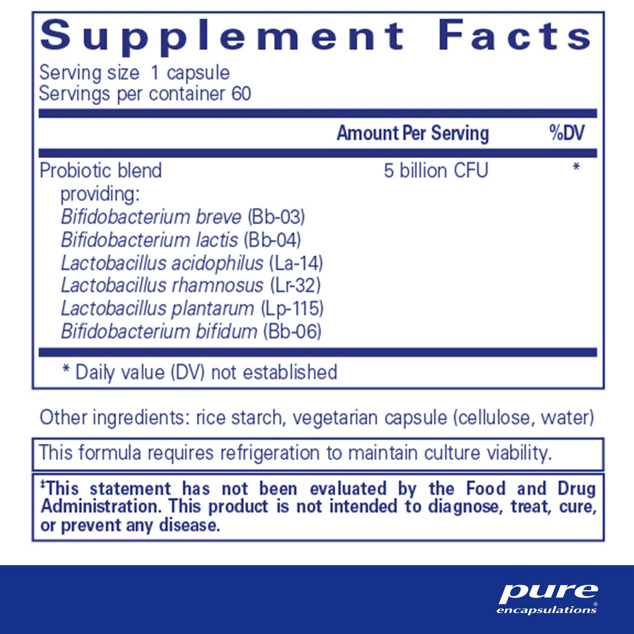 Pure Encapsulations Pure Probiotic (allergen-free) 60 Capsules - Free 2 ...