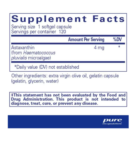 Pure Encapsulations Astaxanthin - Free 2 to 4 Day Delivery