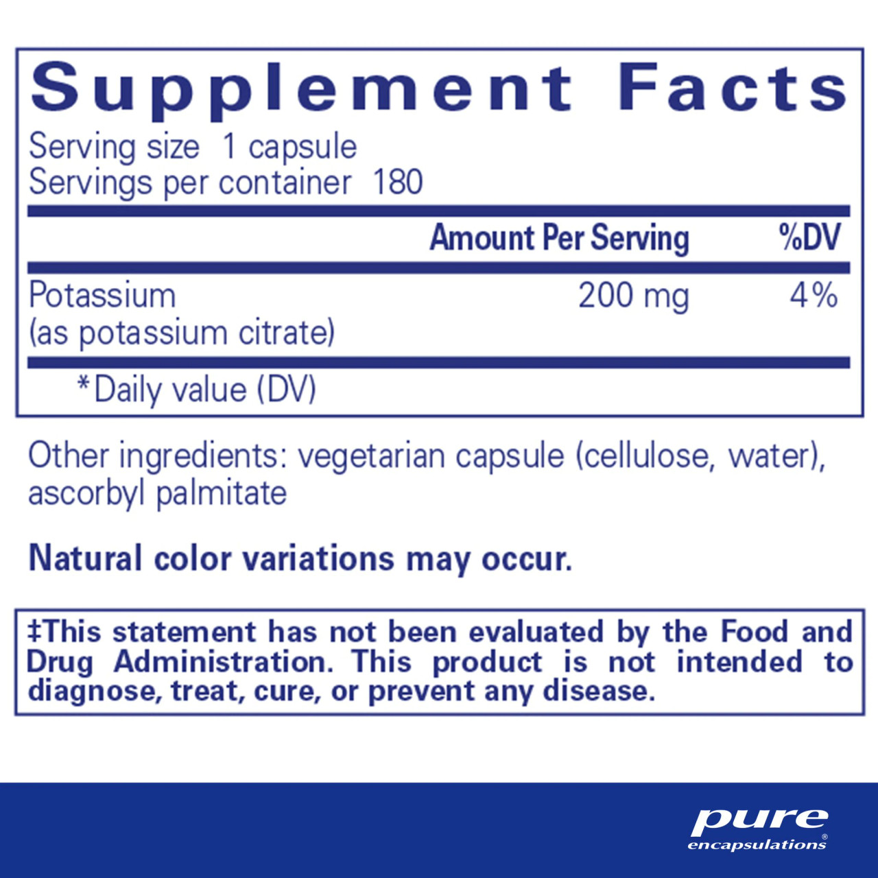 Pure Encapsulations Potassium (Citrate) - Capsules - Free 2 to 4 Day ...