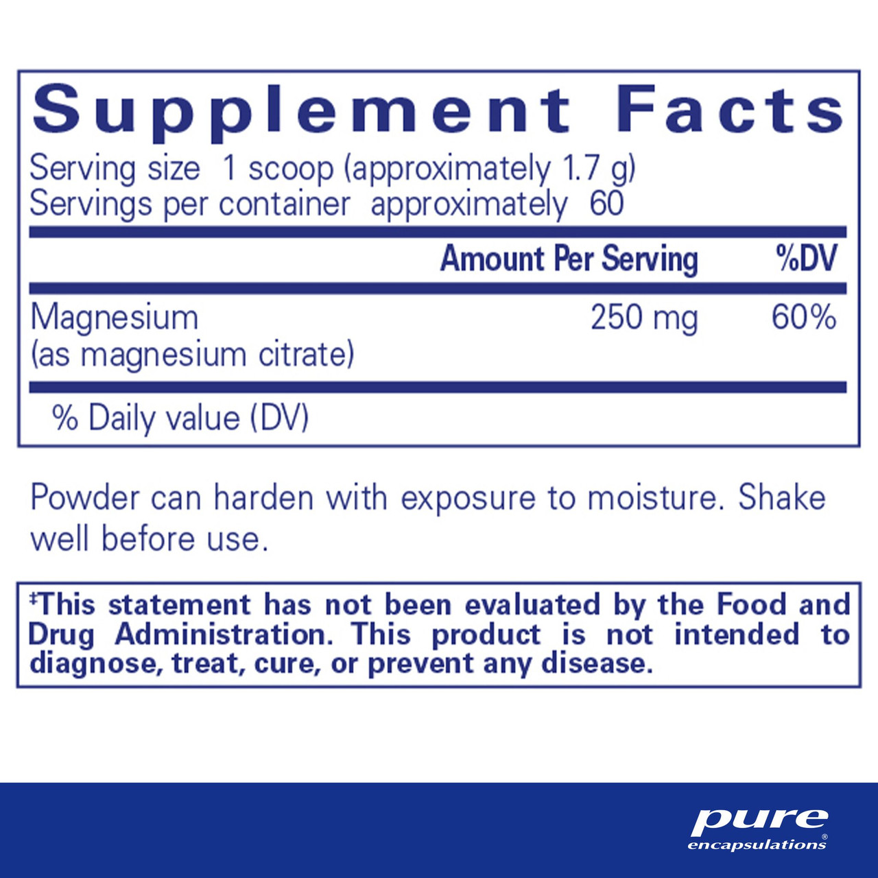 Pure Encapsulations Magnesium Powder - 107 Gm
