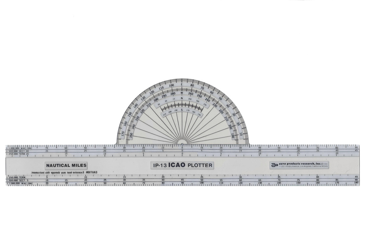 APR 13" ICAO International Fixed Azimuth Navigation Protractor Plotter ...